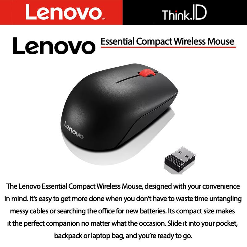 Lenovo Essential Compact Wireless Mouse 4Y50R20864