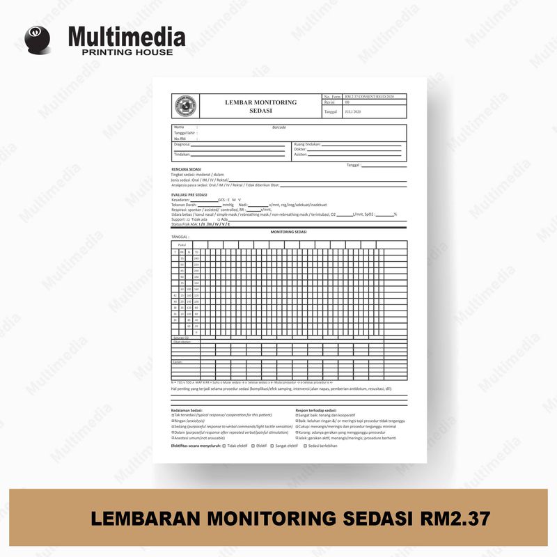 Lembar Monitoring Sedasi