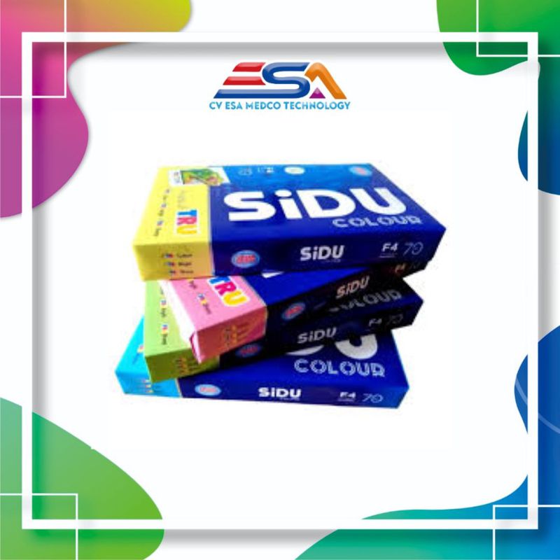 SIDU - Kertas HVS Warna Ukuran F4/Folio (Biru, Hiaju, Kuning, Merah ...