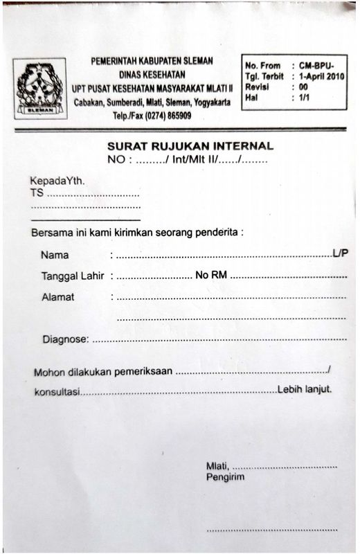 Form Surat Rujukan Internal