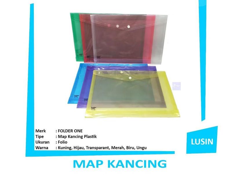 MAP PLASTIK KANCING UKURAN FOLIO FOLDER ONE