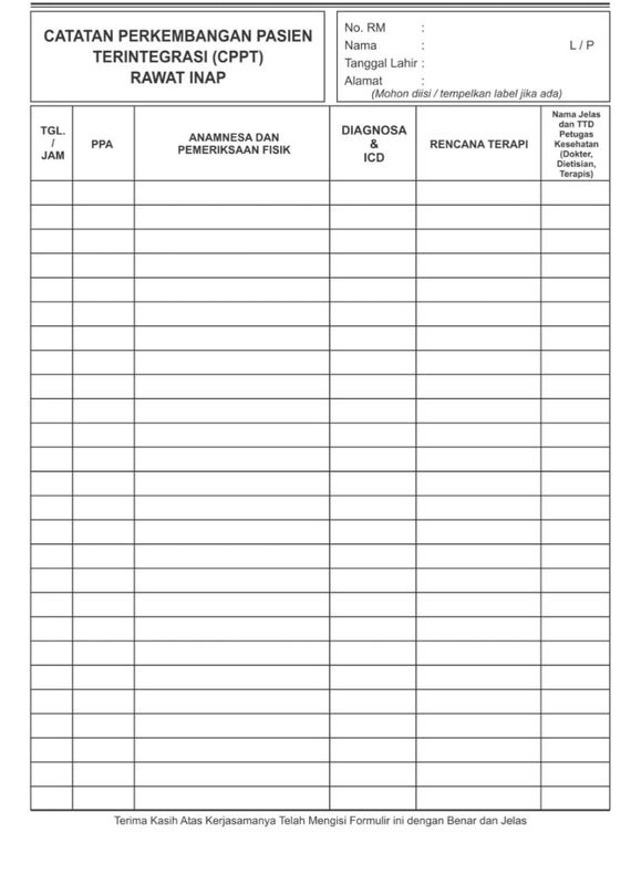 CPPT rawat inap + bandel