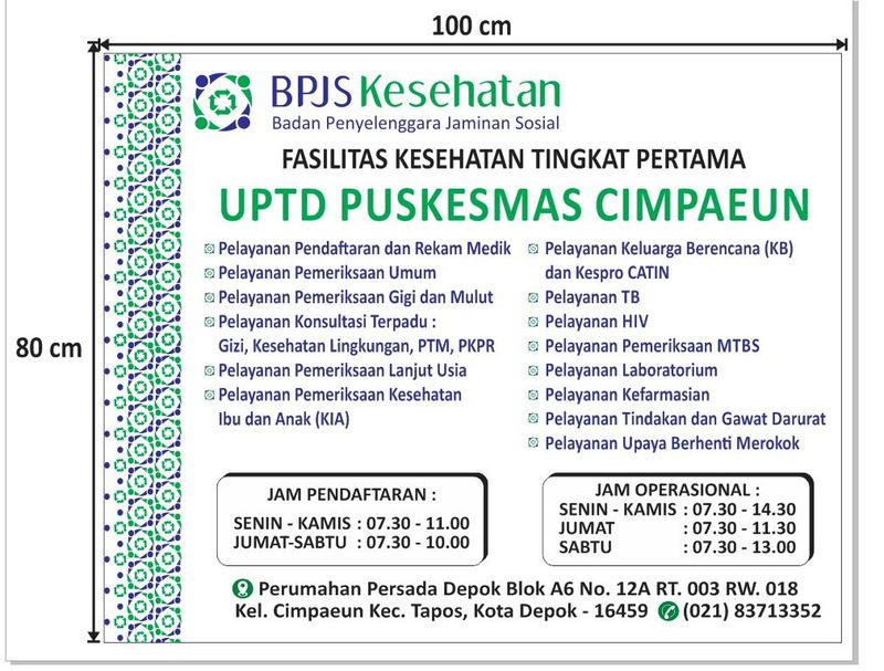 Plang papan nama BPJS