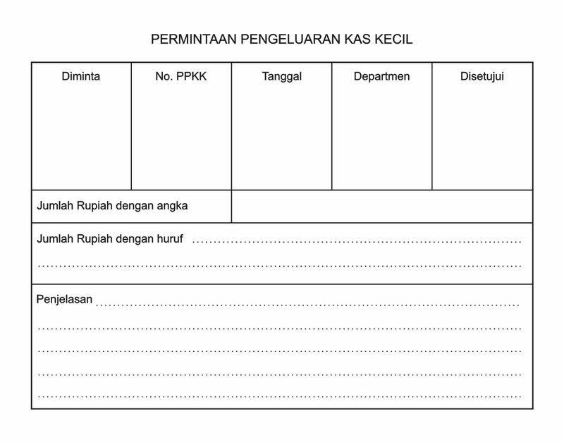 Form Permintaan Pengeluaran Kas Kecil