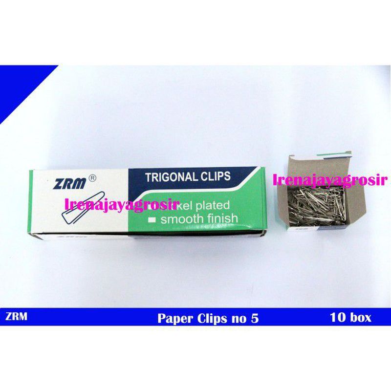 Paper Clip Spesifikasi : Trigonal Clip No. 5, Besar, Isi 10 Pak /100 Pcs