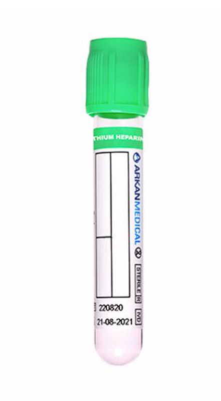 ARKAN MEDICAL Vacuum Blood Collection Tube Lithium Heparin 3 ml
