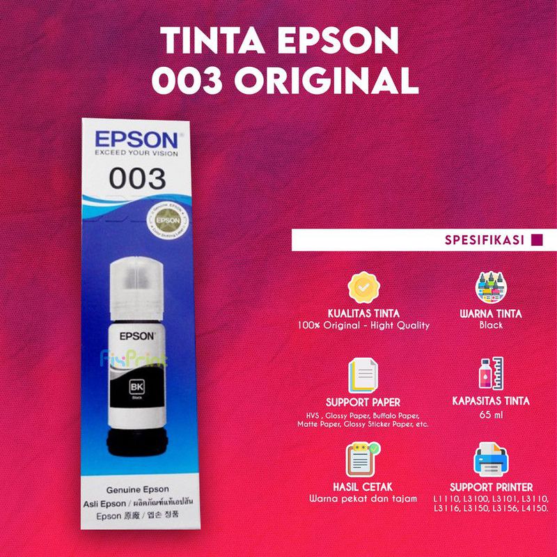 TINTA PRINTER EPSON OO3 BLACK