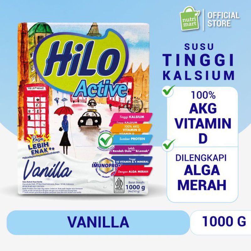 Susu HiLo Active Vanilla 1000 gram