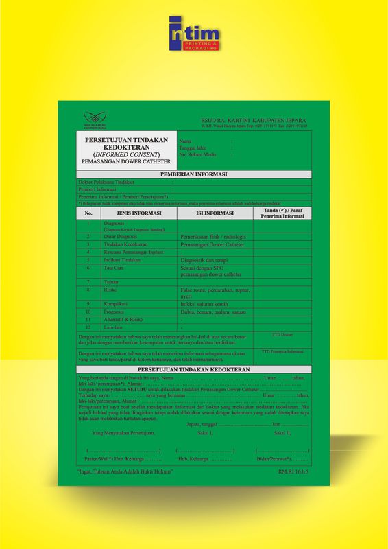Persetujuan Tindakan Kedokteran Pemasangan Dower Cateter ( RM.RI.16.b.5 )