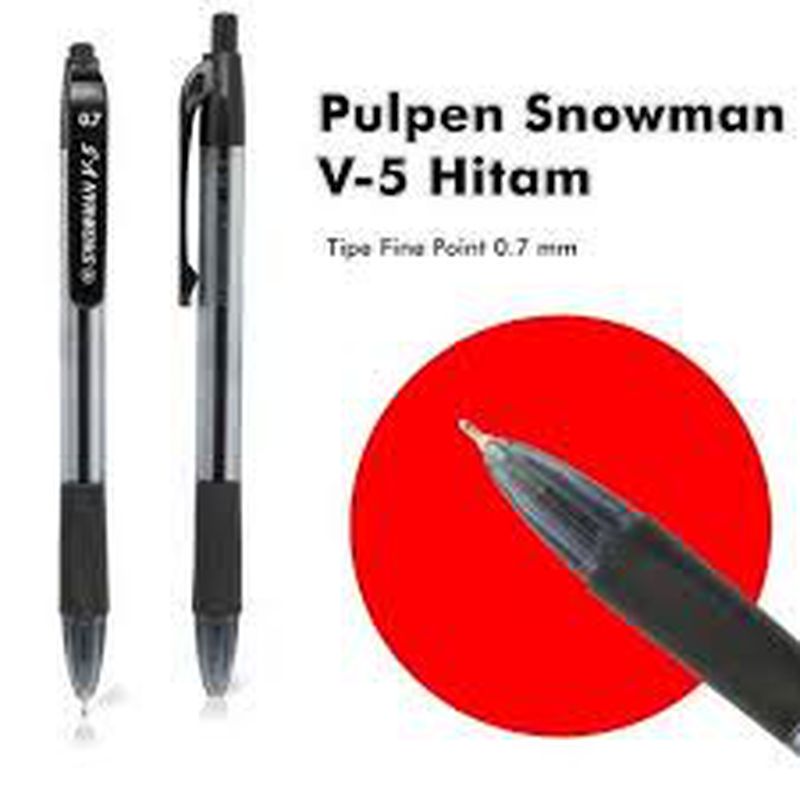 Bolpen Snowman V5 set isi 10