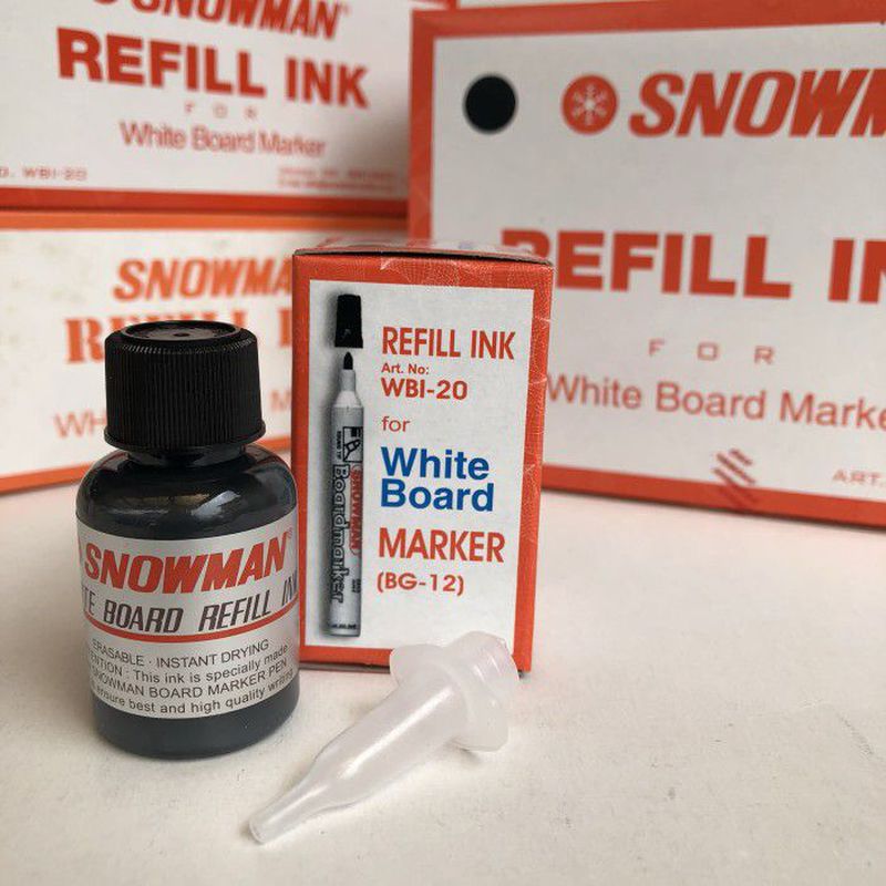 Refil Spidol Snowman Whiteboard Ink Tinta Hitam