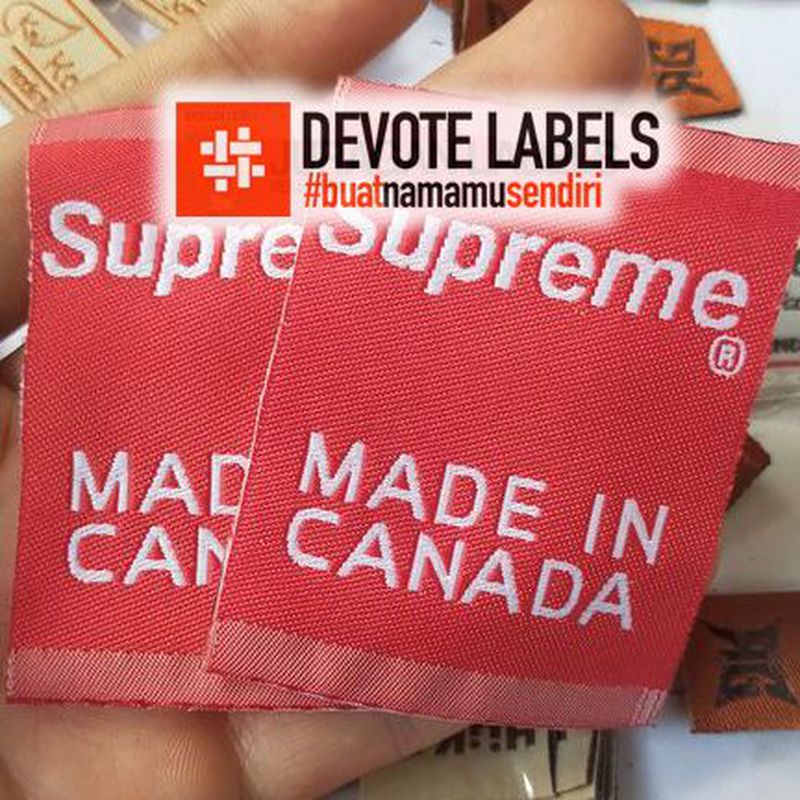 Label Baju Woven Damask Tebing Tinggi - Label Baju Berbagai jenis Ukuran