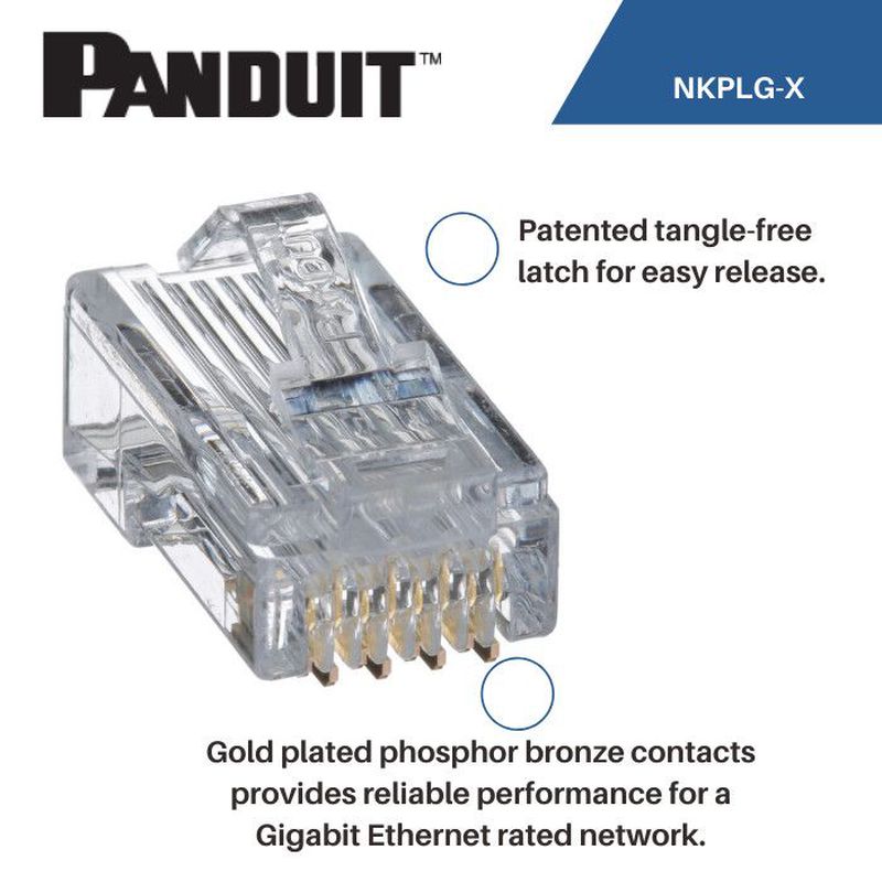 Panduit NKPLG-X Konektor RJ45 CAT 6 Netkey (1 Pack isi 10 Pcs)