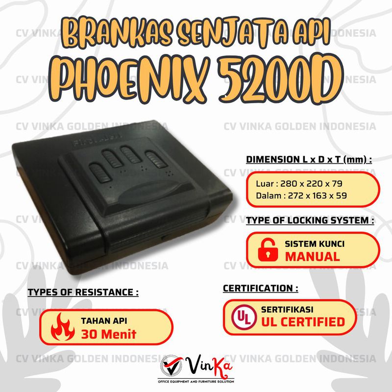 BRANKAS SENJATA BRANKAS DIGITAL HAND GUN PORTABLE SAN - PHOENIX 5200D