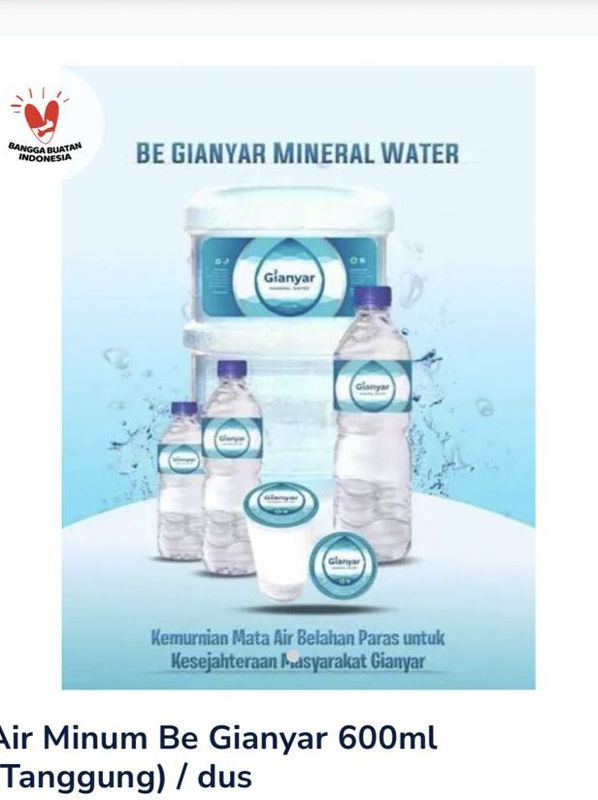 air mineral 600 ml