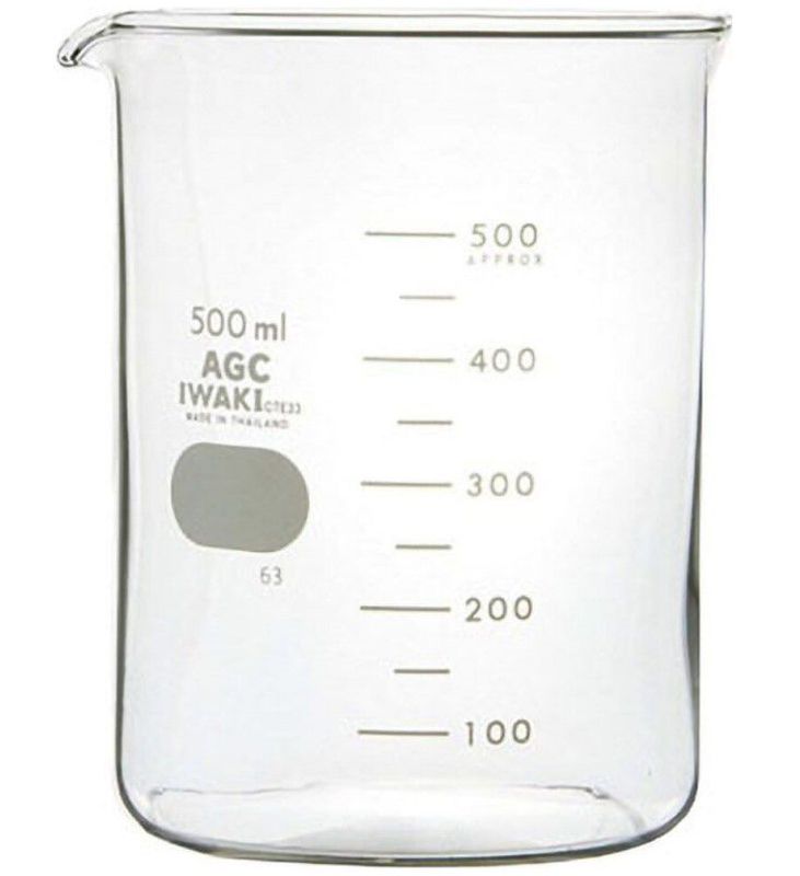 Beaker Glass Beaker, Low Form 500 ml. IWAKI 1000BK500