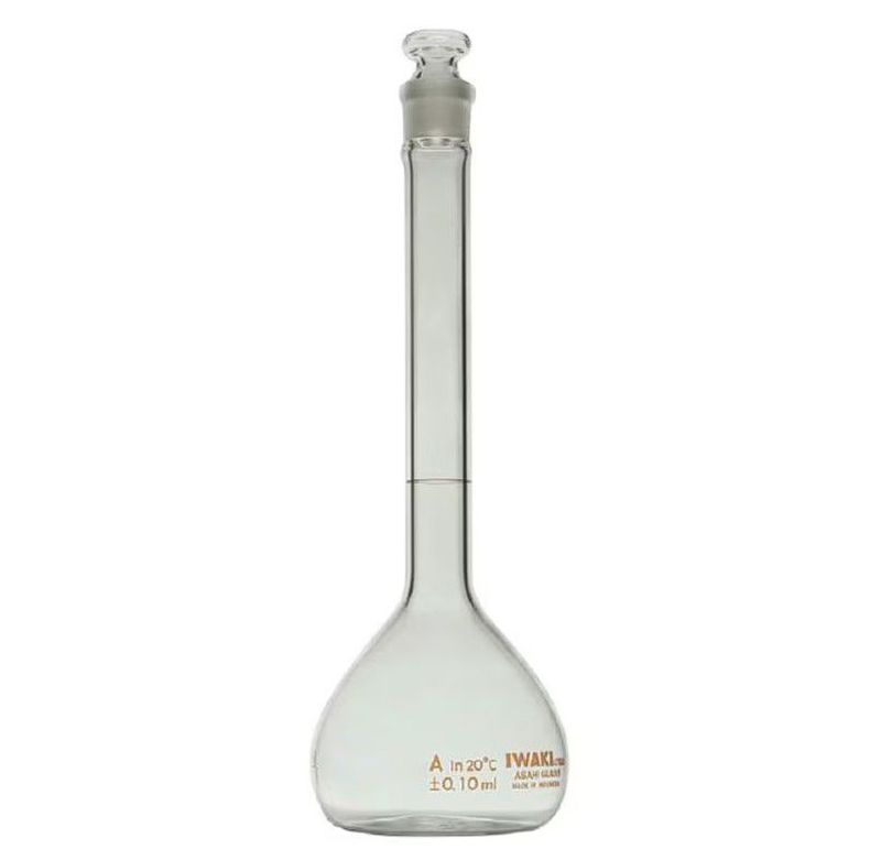 Labu Ukur Volumetric Flask, With Glass Stopper, Class A, 100 ml. IWAKI ...