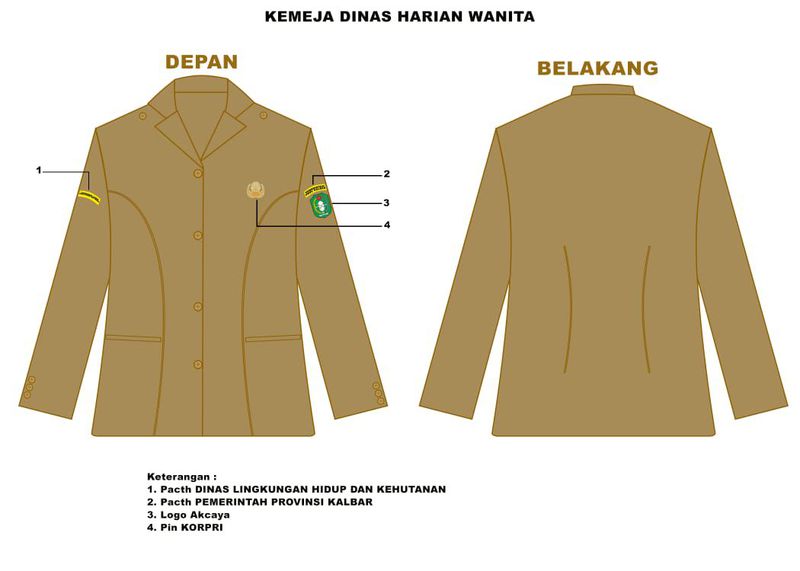 Pakaian Dinas PDH warna Kaki