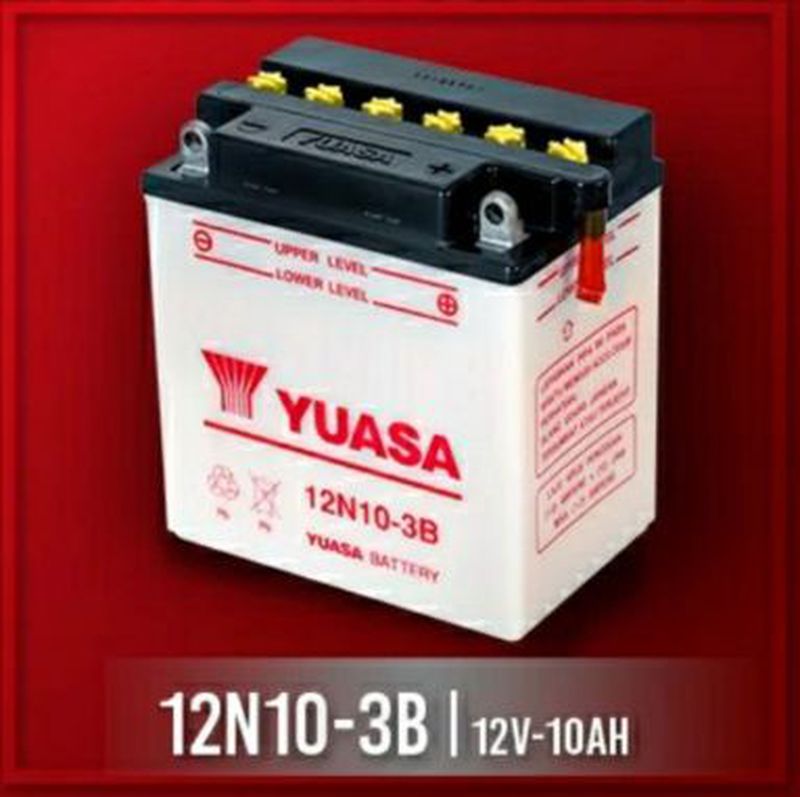 Aki Motor Roda Tiga Cator Kaisar Accu YUASA 12N10-3B Basah 12v 10Ah