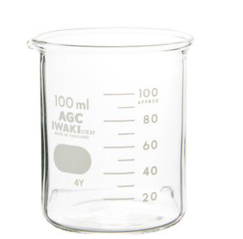 Beaker Glass Beaker Low Form, 100 ml. IWAKI 1000BK100