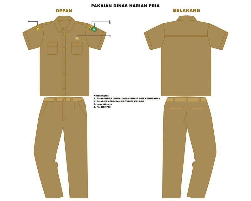 Pakaian Dinas PDH warna Kaki
