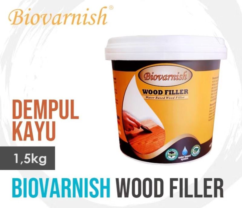 DEMPUL KAYU BIOVARNISH WOOD FILLER 1,5 KG WATER-BASED - JATI
