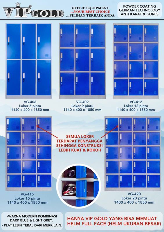 LOCKER 15 PINTU VIP GOLD VG-415
