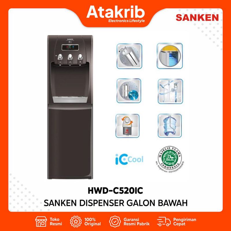 DISPENSER GALON BAWAH MEREK SANKEN, TYPE HWD-C520IC