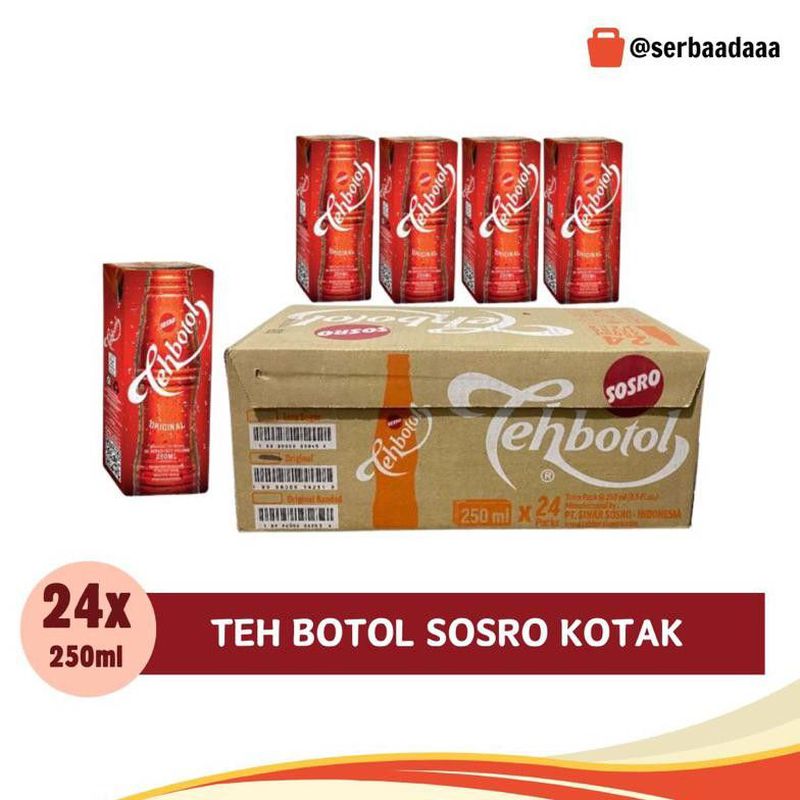 Teh Botol Sosro Kotak 250 ML (1 Dus isi 24 Pcs)