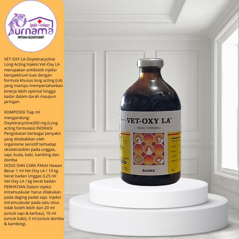 Vet Oxy LA Injeksi (Antibiotik Oxytetracycline- Long Acting) 100 ml