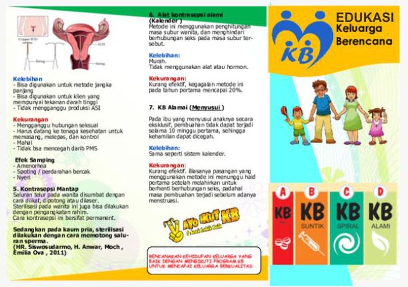 Leaflet edukasi keluarga berencana Puskesmas Seyegan