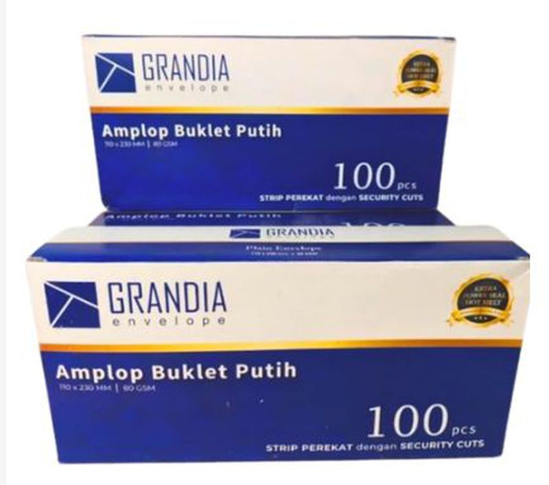 Amplop No.90 Putih Grandia 110x230mm 1box (100 pcs)
