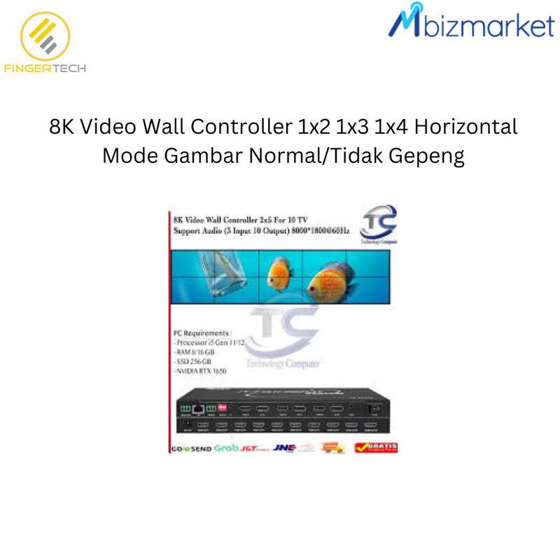 8K Video Wall Controller 1x2 1x3 1x4 Horizontal Mode Gambar Normal ...