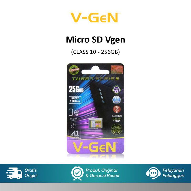 Micro SD Vgen Turbo Class 10 - 256GB