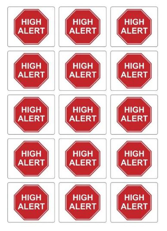 Stiker Vinyl HIGH ALERT