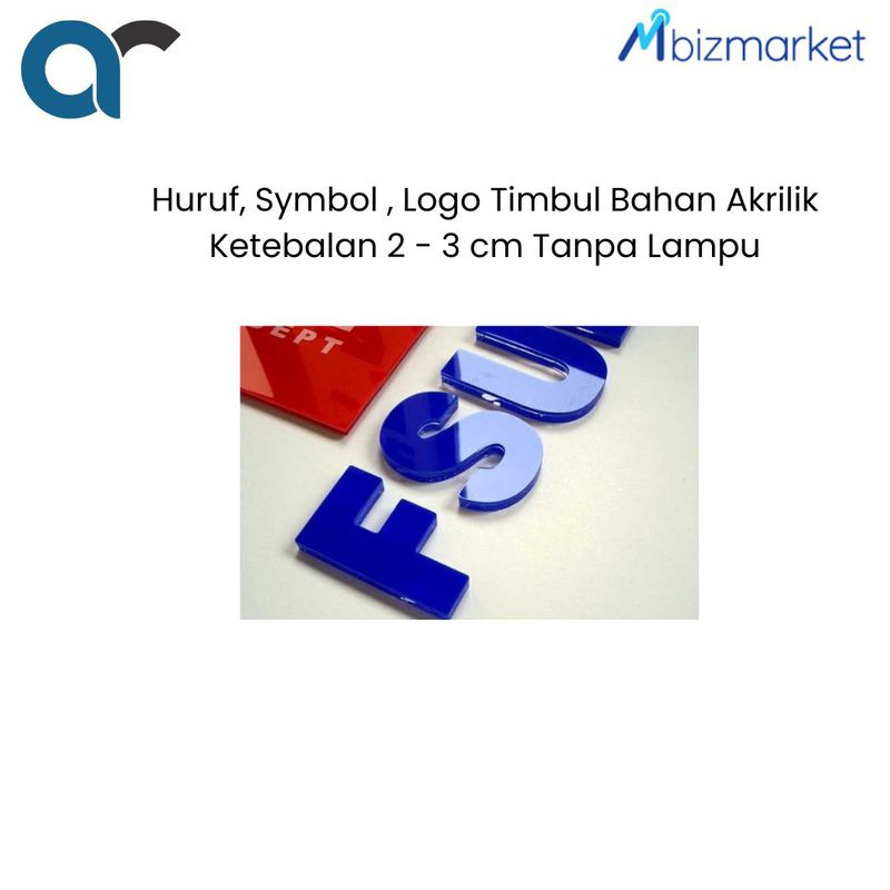 Huruf, Symbol , Logo Timbul Bahan Akrilik Ketebalan 2 - 3 cm Tanpa ...