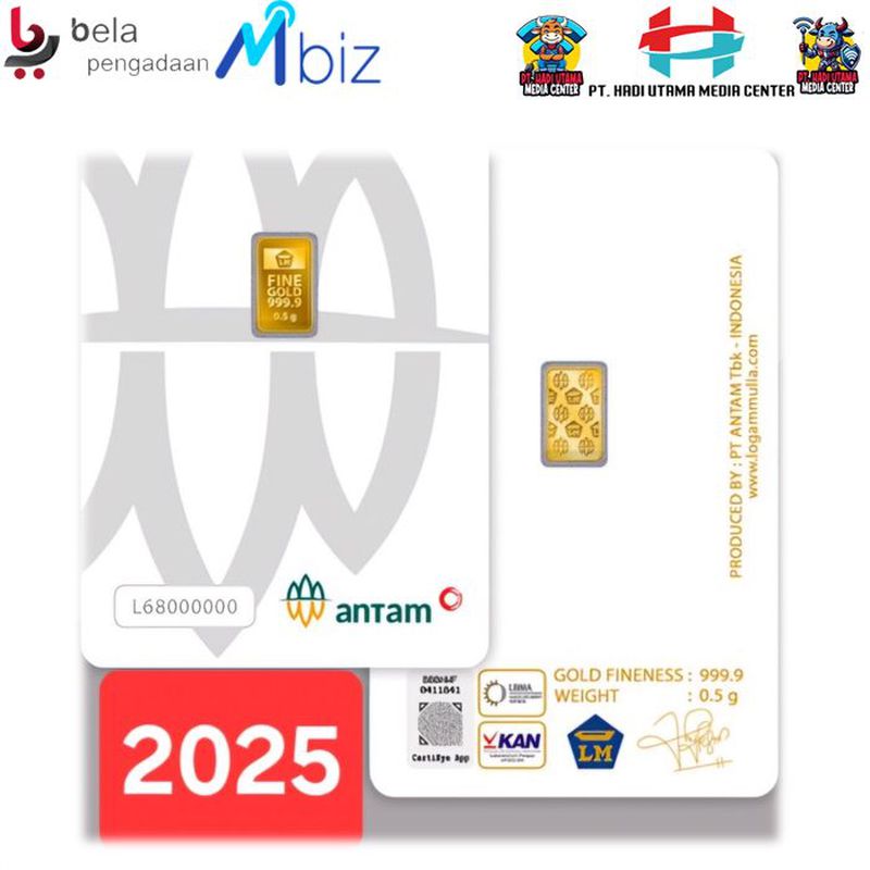 Emas Antam 1 Gr(gram) Logam mulia(LM) Certieye/Certicard red mark/dot