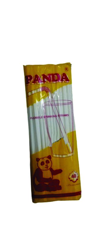 Sedotan Putih Bengkok merk Panda isi 40