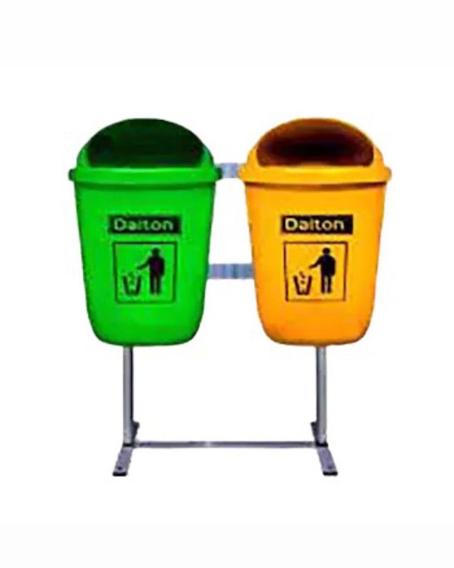 DALTON PLASTIC DUSTBIN LXD 50T1 SET 2 Compartment with Stand 50L