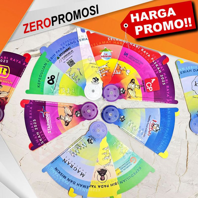 Souvenir Paskah Kipas Buku PVC Custom Design