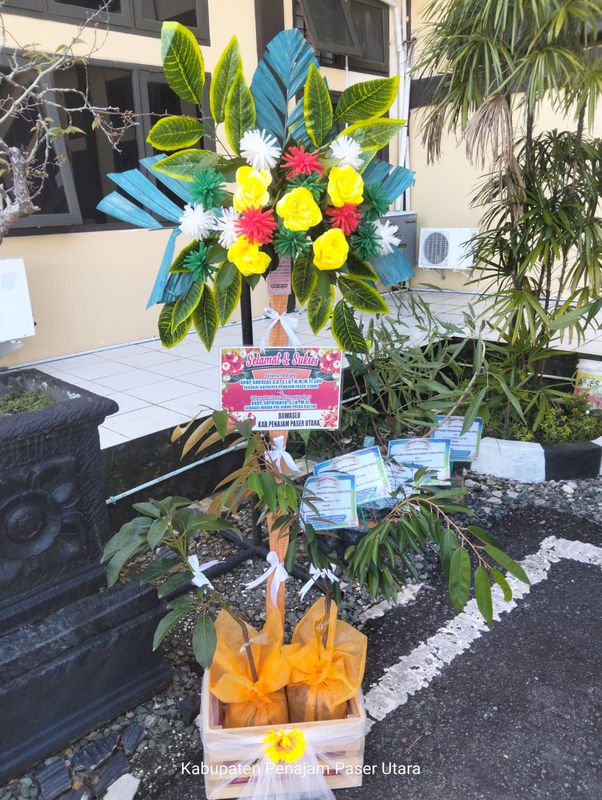 2 pohon bibit ++rangkaian bunga dan ucapan +onkir