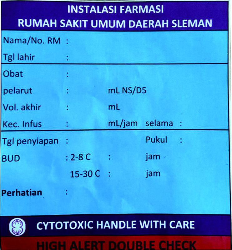 Label Obat Sitostatika