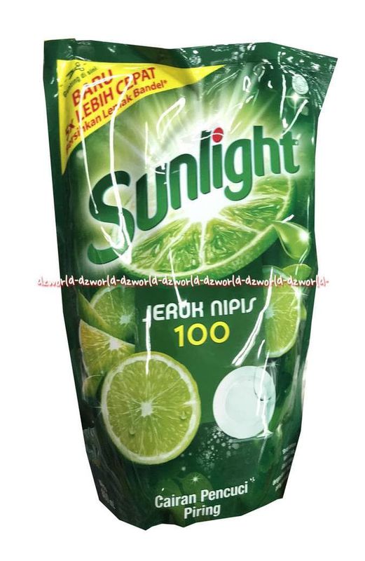 Sunlight Jeruk Nipis Sabun Cair Cuci Piring Refill Sanlait Hijau 800ml