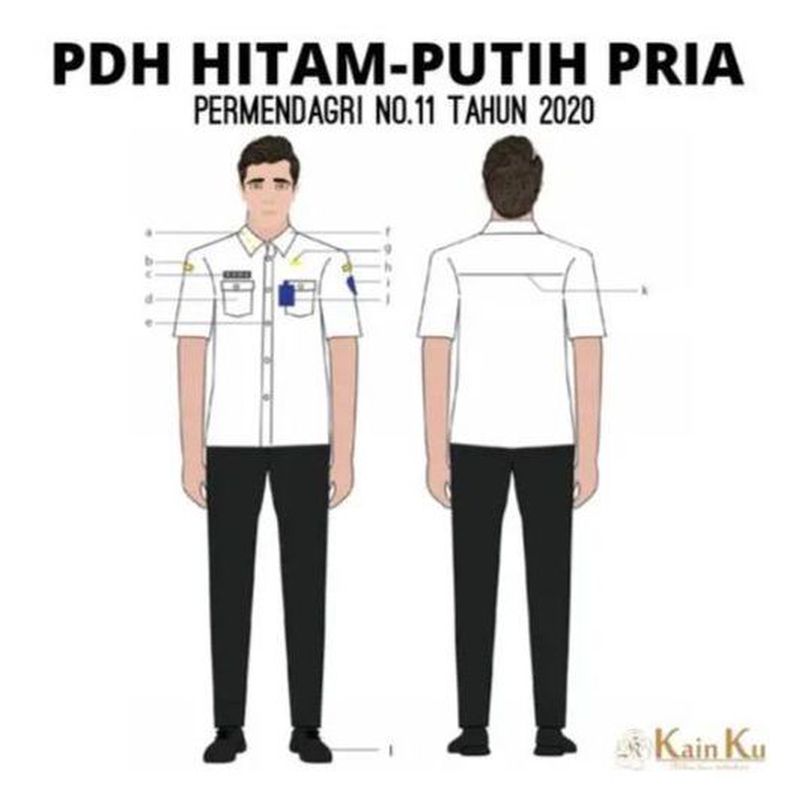 Pakaian Dinas Harian (PDH) - Hitam Putih