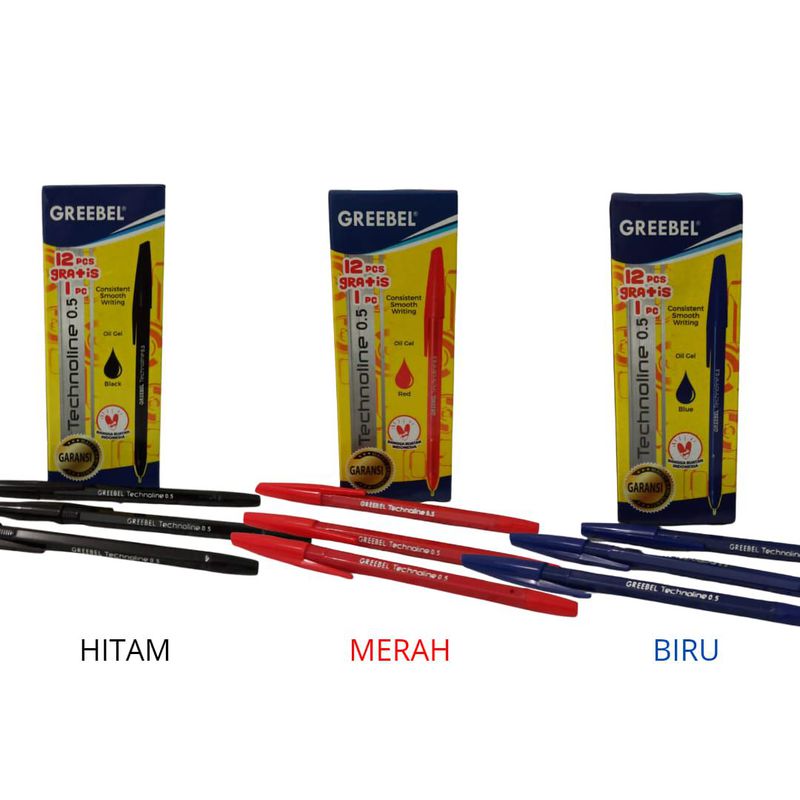 Pulpen Greebel Technoline 0.5 - Merah