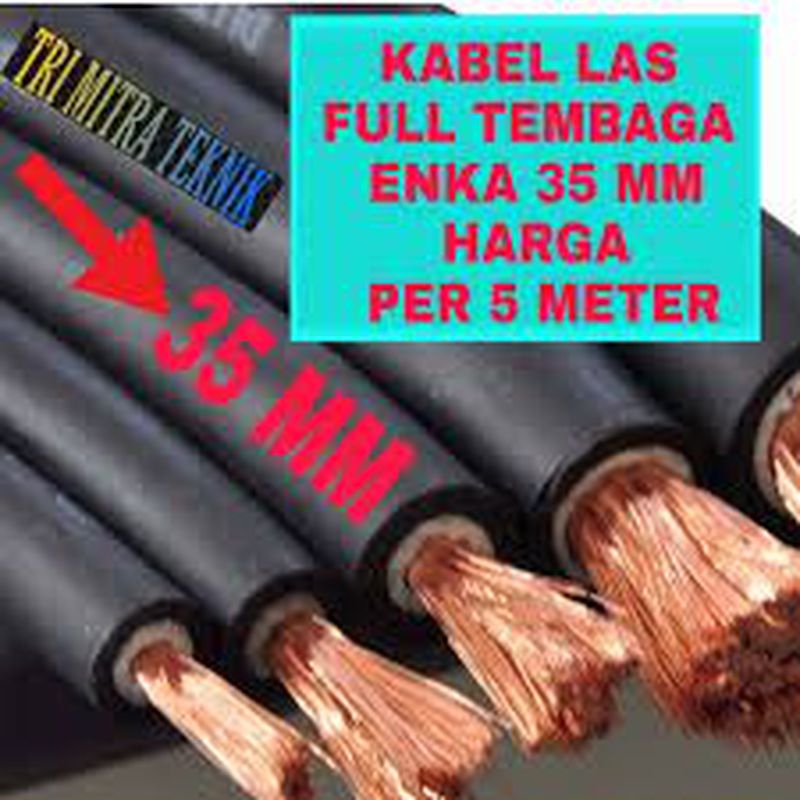 Kabel Las 35mm full tembaga Merk ENKA Ecer Per 5 M