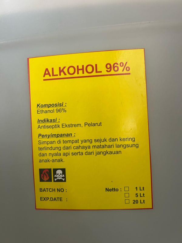Ethanol 96% Ukuran 14 Liter