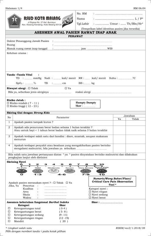 Set Rekam Medis Rawat Inap Anak