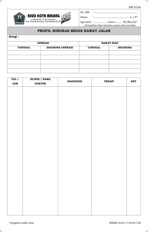 Profil Ringkas Medis Rawat Jalan