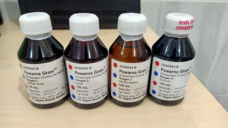 Pewarna Gram R1, R2, R3, R4, 4 x 100 ml, Indo Reagen